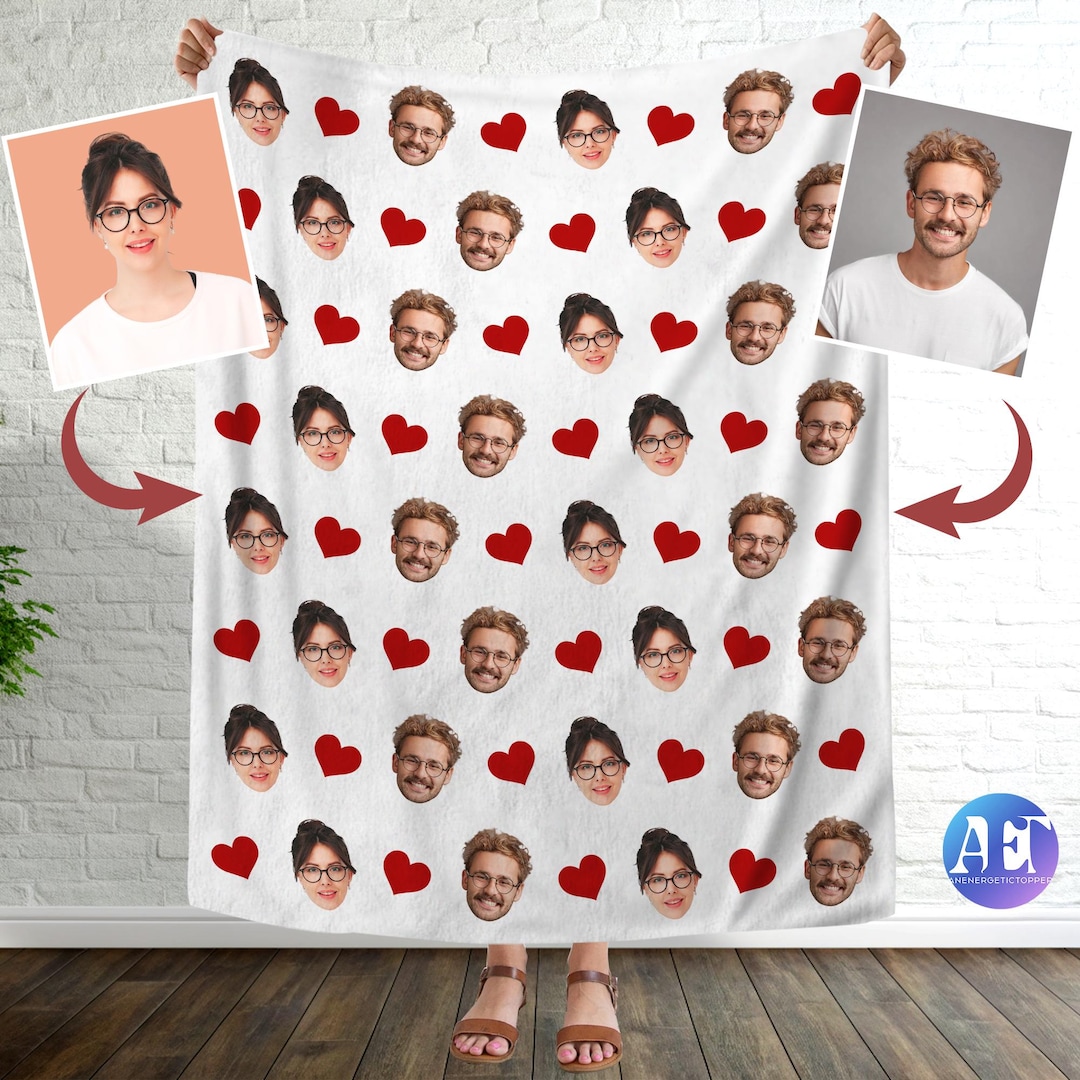 Personalized Photo Face Blanket, Personalized Photo Blanket, Faces on ...
