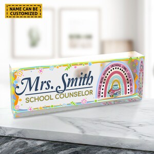 School Counselor Gift, Teacher Desk Name Plate, Teacher Appreciation ...