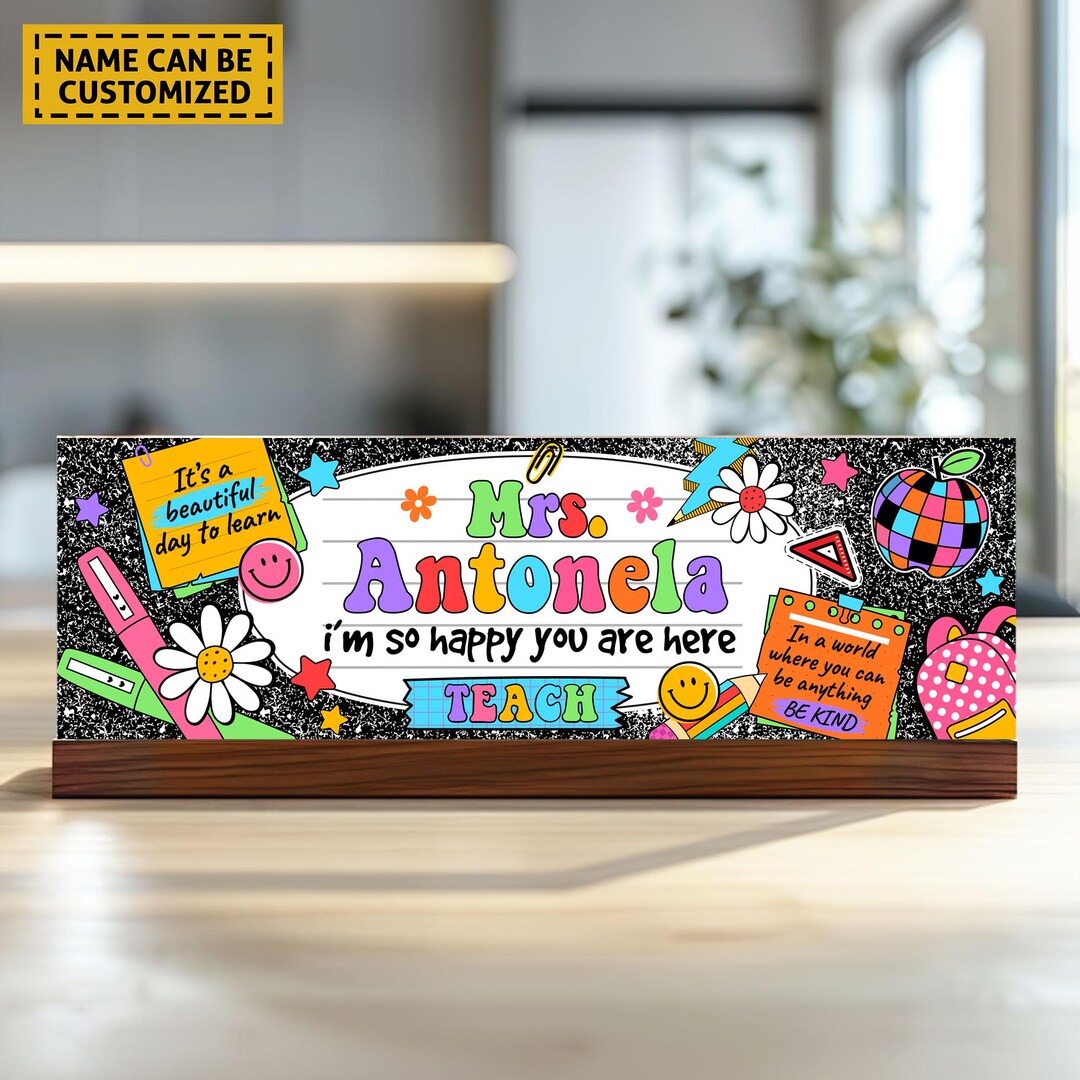 Custom Composition Book Desk Name Plate, Thank You Teacher Gifts ...