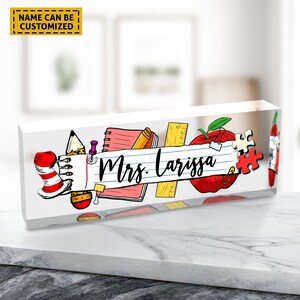 Custom Teacher Sign, Teacher Desk Name Plate, Classroom Decor ...