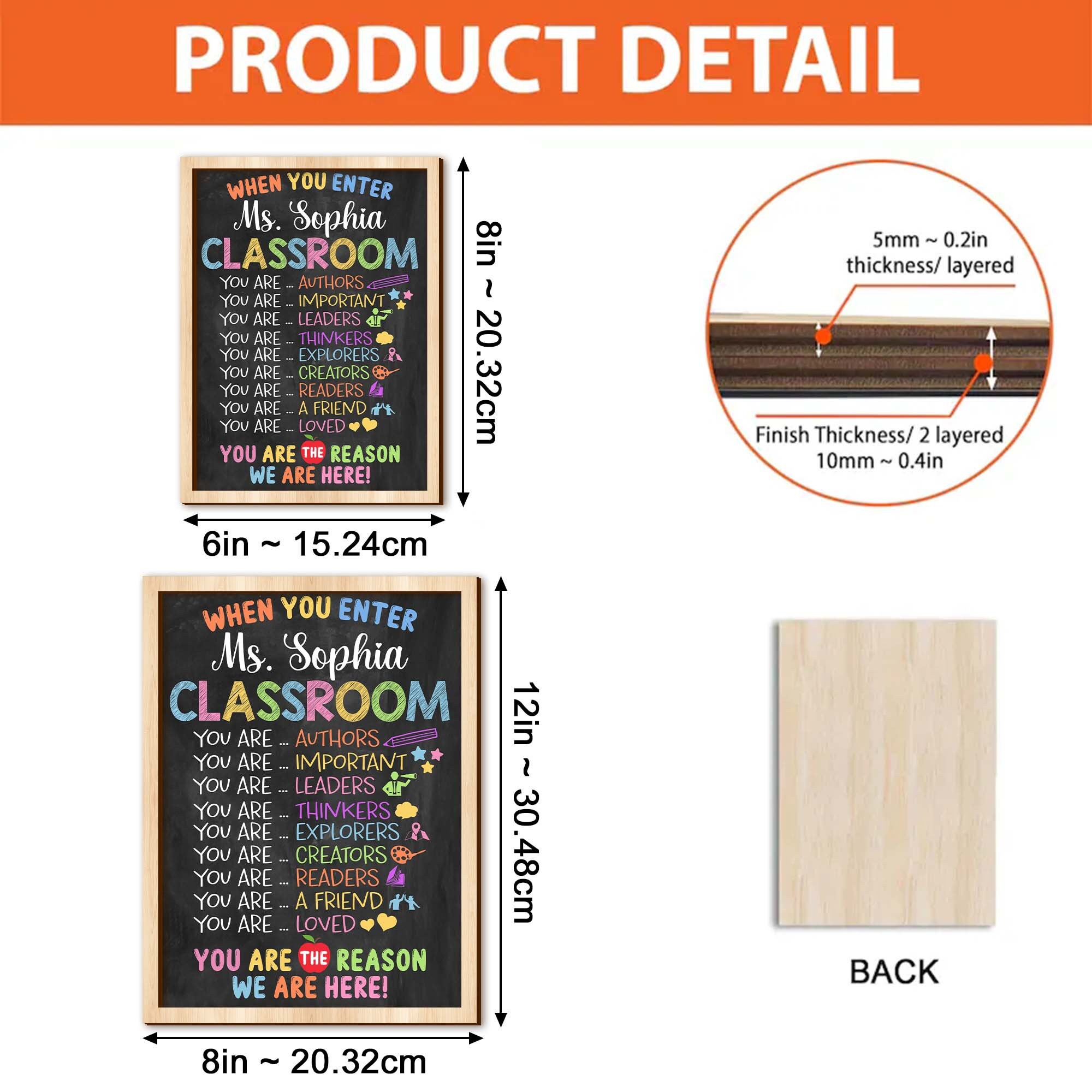 Personalized Teacher Door Sign, Custom Teacher Gift, Teacher ...