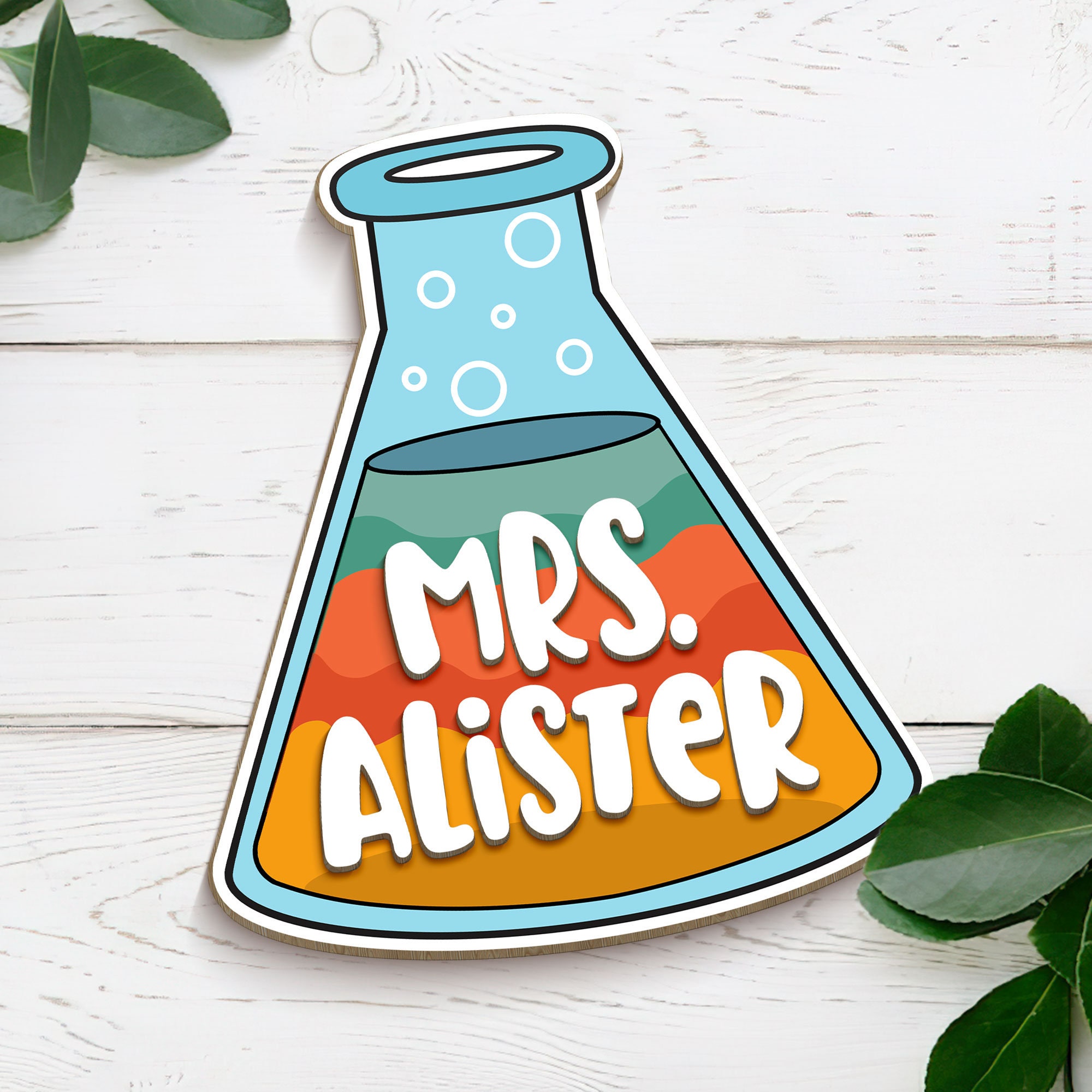 Personalized 3D Science Teacher Door Sign, Science Classroom Decor ...