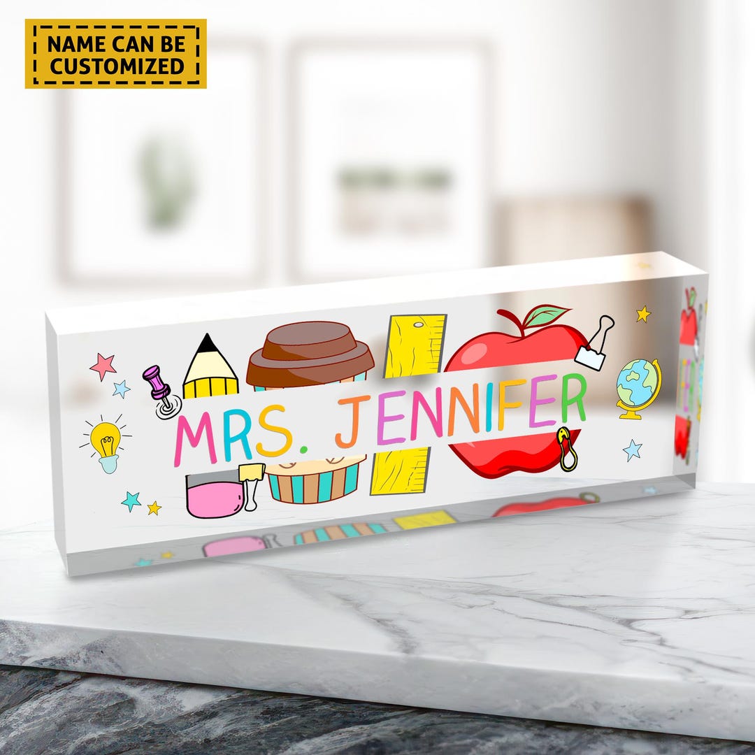 Gift for Teacher, Personalized Name Plate for Teacher, Teacher Name ...
