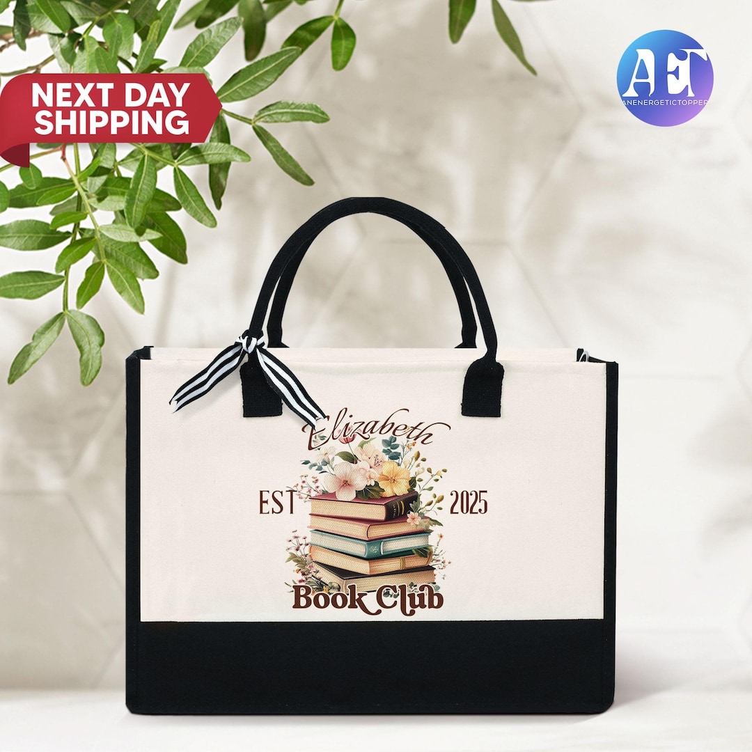 Custom Book Club Tote Bag, Personalized Reading Book Club Gifts ...