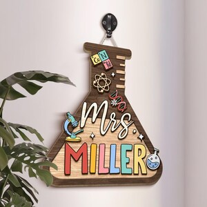 Custom 3D Science Teacher Name Sign, Science Classroom Decor, Custom ...