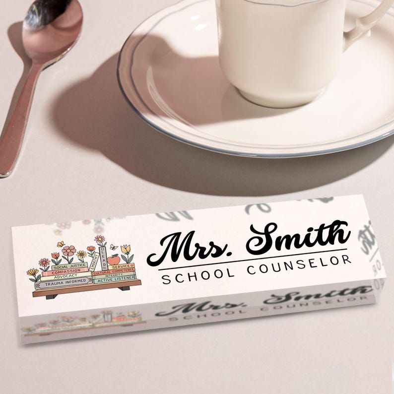 School Counselor Desk Name Plate School Counseling Gifts Mental Health ...