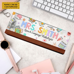 Speech Therapist Desk Name Plate, Speech Language Pathologist Gift ...