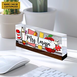 Custom Teacher Sign, Teacher Desk Name Plate, Classroom Decor ...