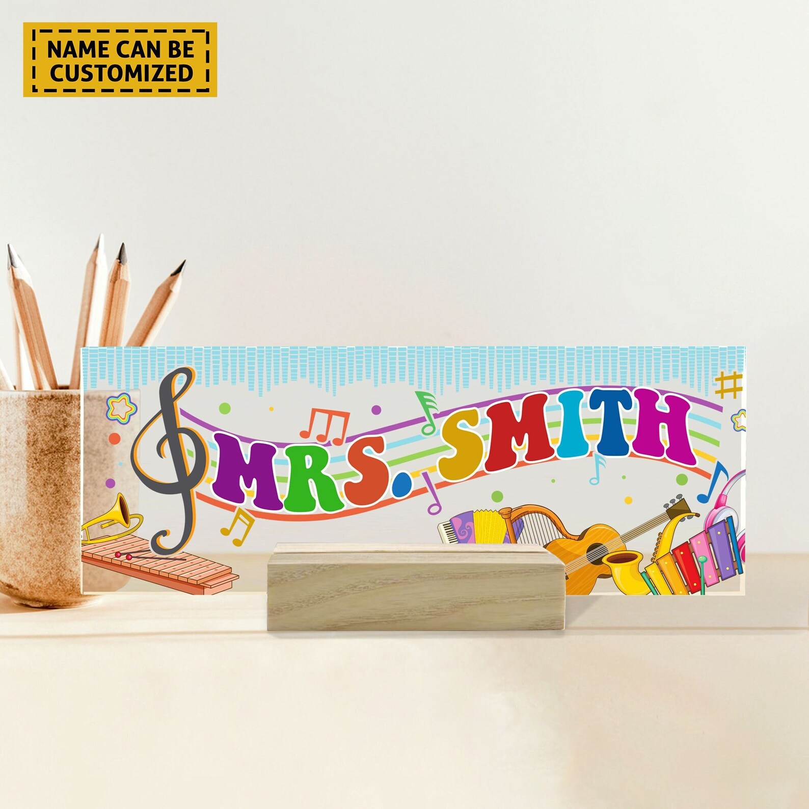 Personalized Teacher Name Sign, Music Teacher Sign, Music Teacher Gifts ...