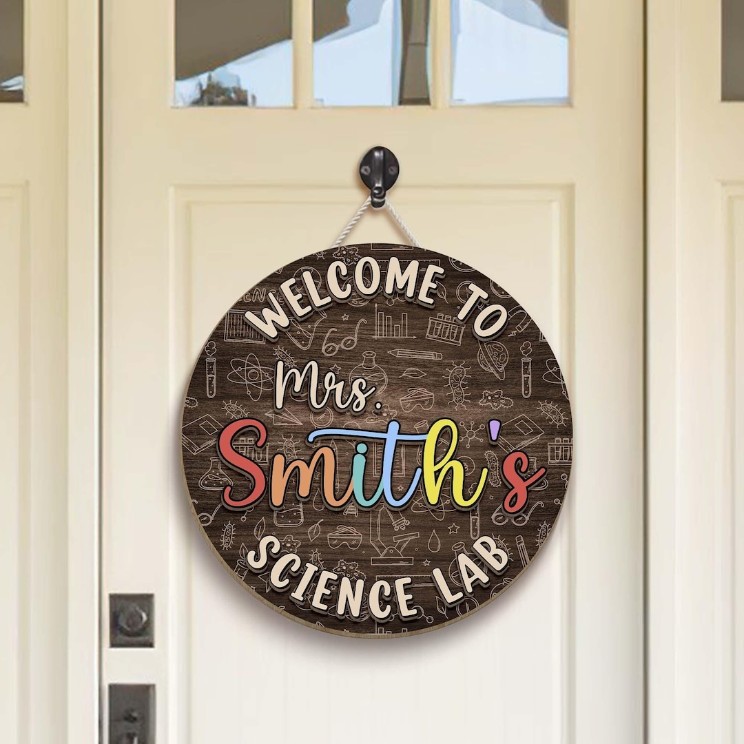 Personalized Science Lab Door Sign, Custom 3D Science Teacher Sign ...
