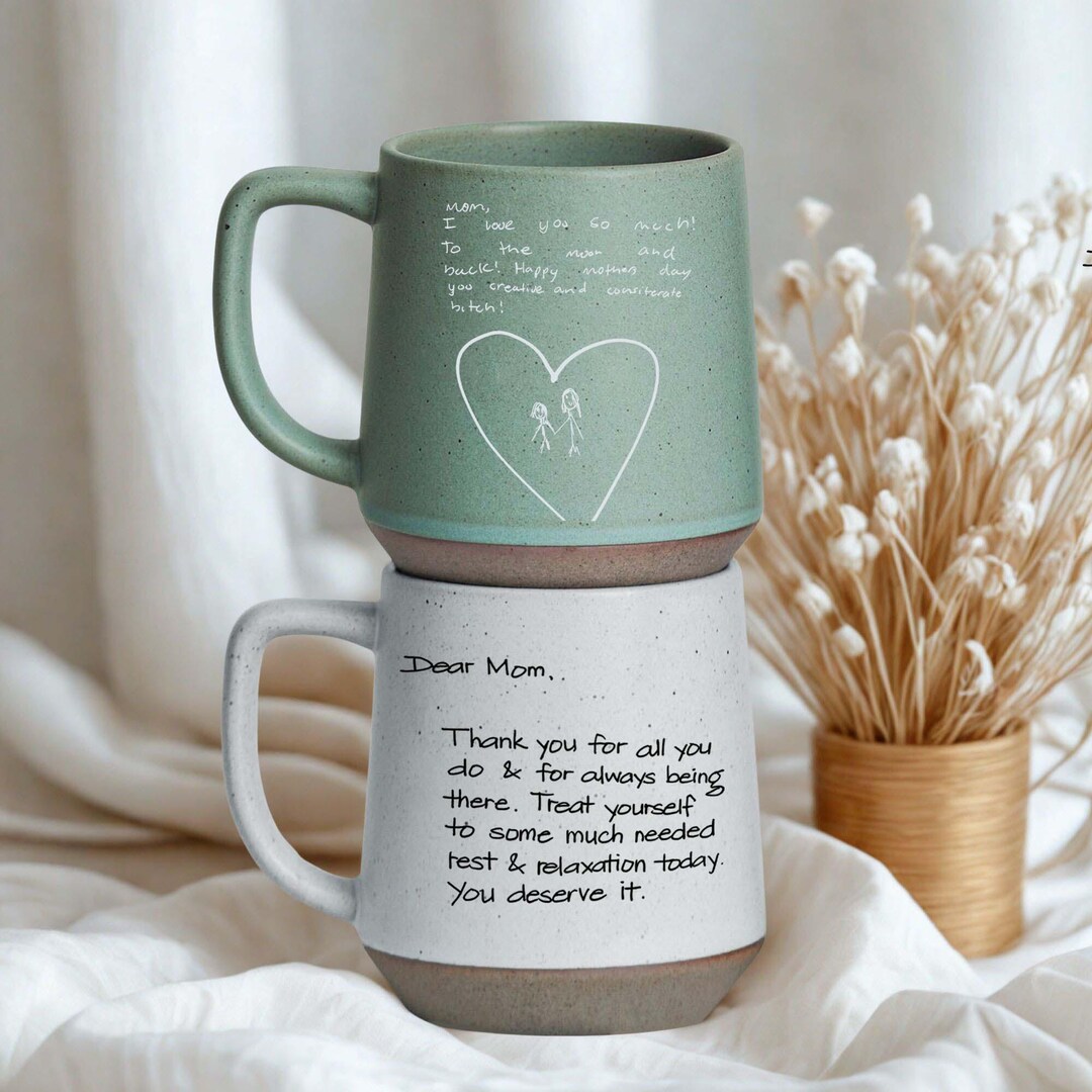 Custom Engraved Actual Handwriting Ceramic Mug, Personalized Coffee Mug ...