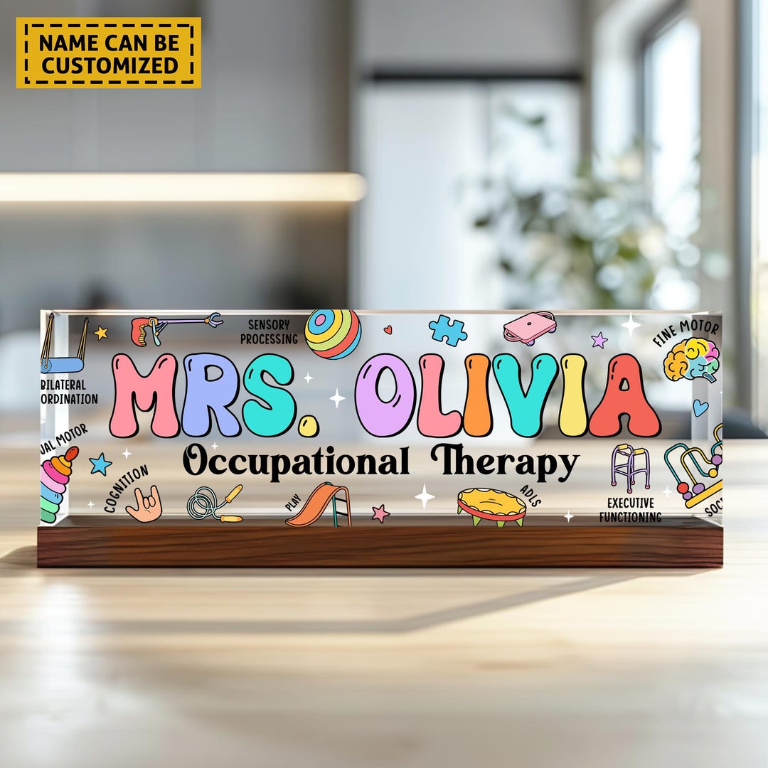 Occupational Therapy Desk Name Plate, OT Name Plate, Occupational ...