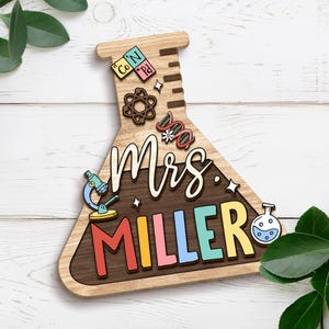 Custom 3D Science Teacher Name Sign, Science Classroom Decor, Custom ...