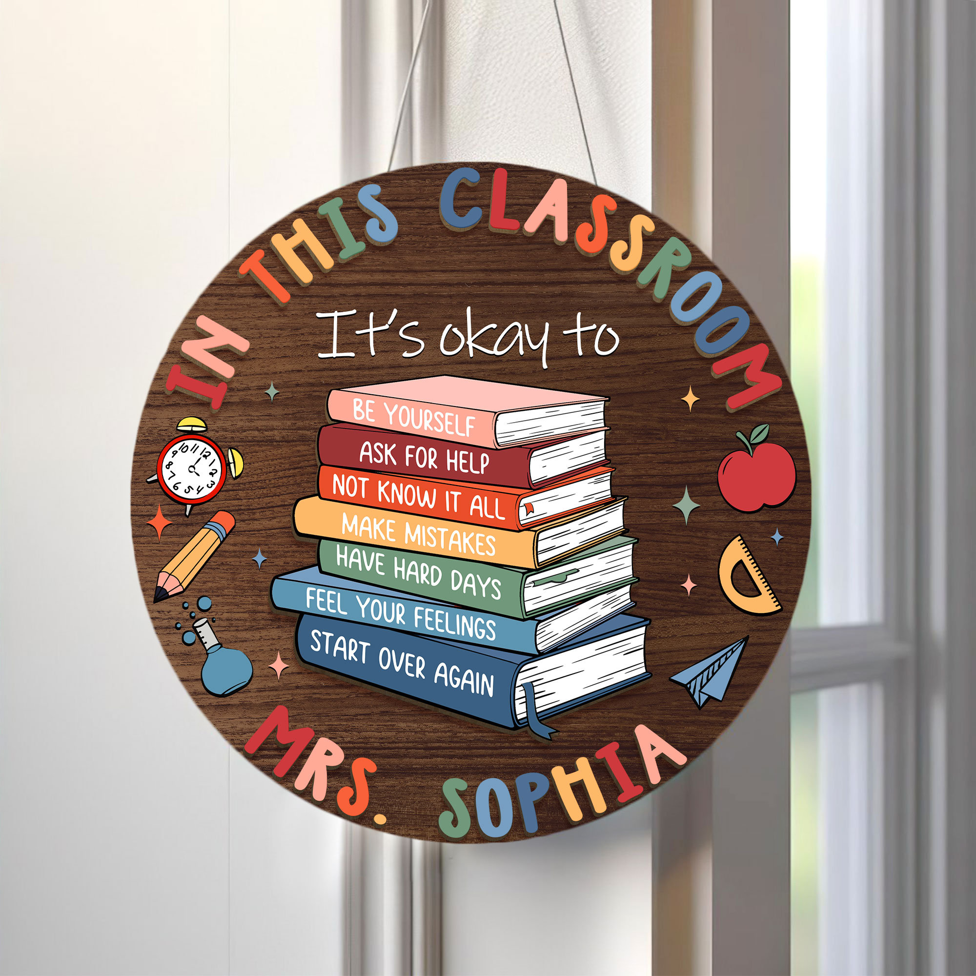 Personalized Teacher 3D Door Sign, in This Classroom You Are Wooden ...