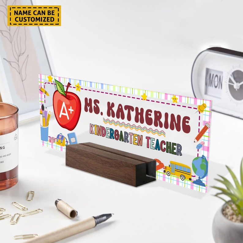 Teacher Appreciation Gift, Personalized Teacher Desk Name Plate ...