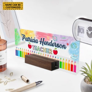 Personalized Teacher Desk Name Plate, Teacher Name Plate, Teacher ...
