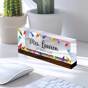Teacher Desk Name Plate, Custom Teacher Name Sign, Personalized Teacher ...