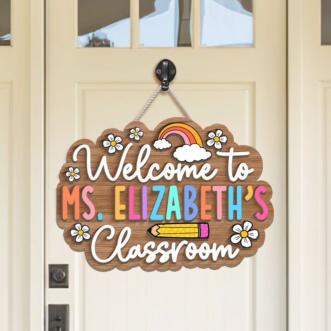 Personalized 3D Teacher Door Sign, Teacher Gifts, Classroom Welcome ...