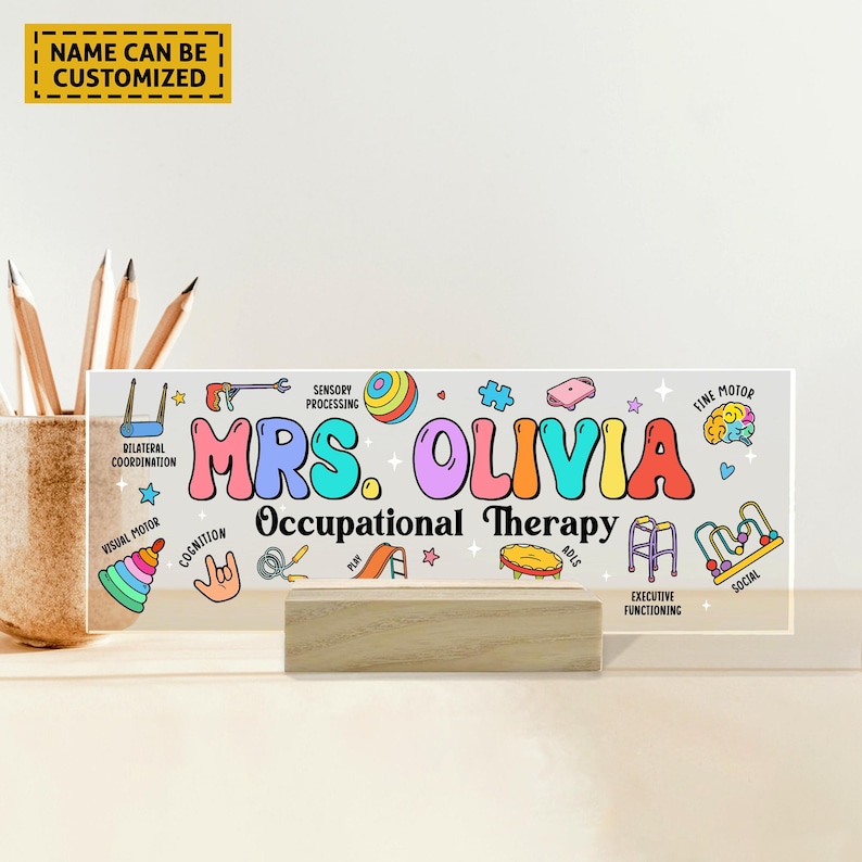 Occupational Therapy Desk Name Plate, OT Name Plate, Occupational ...