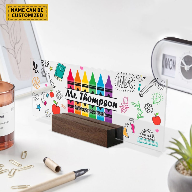 Teacher Desk Name Plate, Personalized Teacher Back to School Gift, Gift ...
