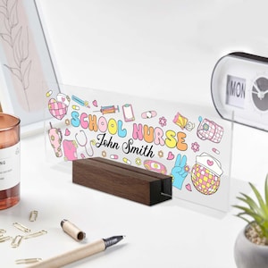 Nurse Desk Name Plate, Nurse Gifts, School Nurse Name Sign, Nurse ...