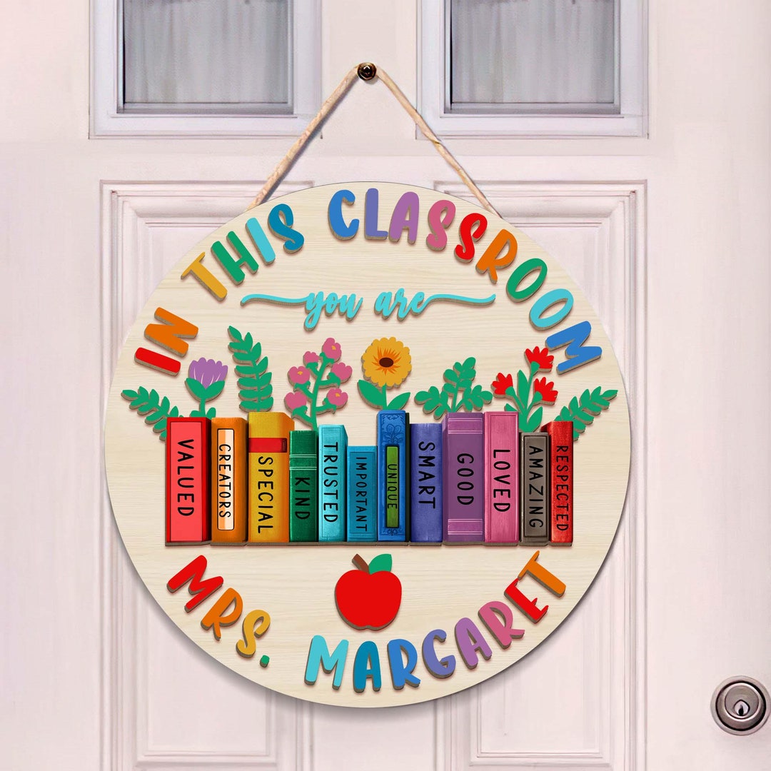 Personalized Classroom 3D Door Sign, Custom Classroom Door Hanger, in ...
