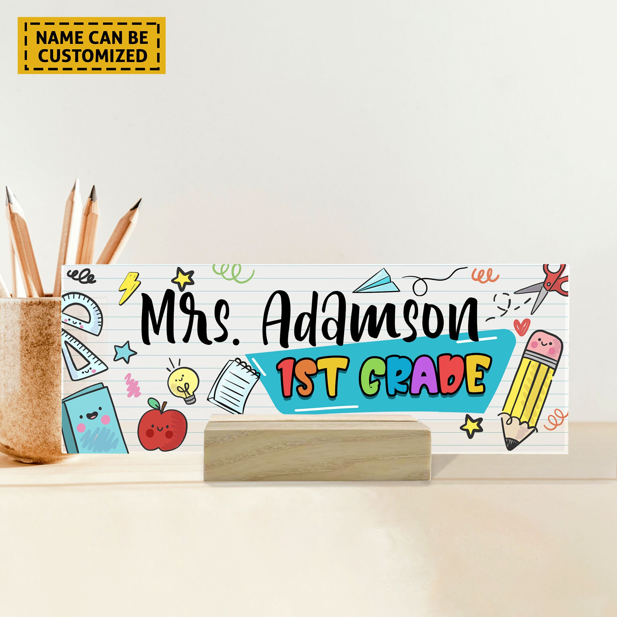 Personalized Teacher Desk Name Plate, Teacher Appreciation Gift ...
