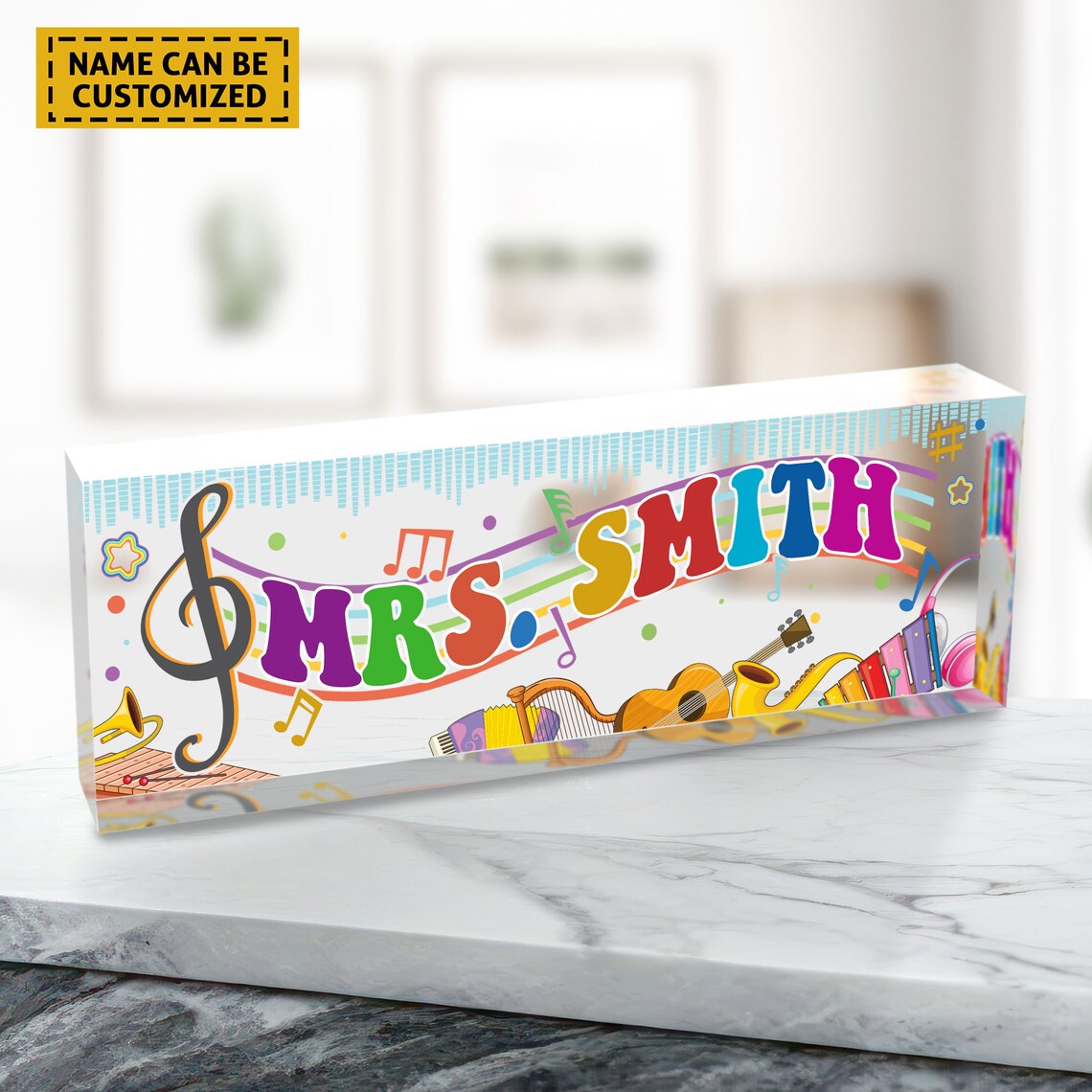 Personalized Teacher Name Sign, Music Teacher Sign, Music Teacher Gifts ...