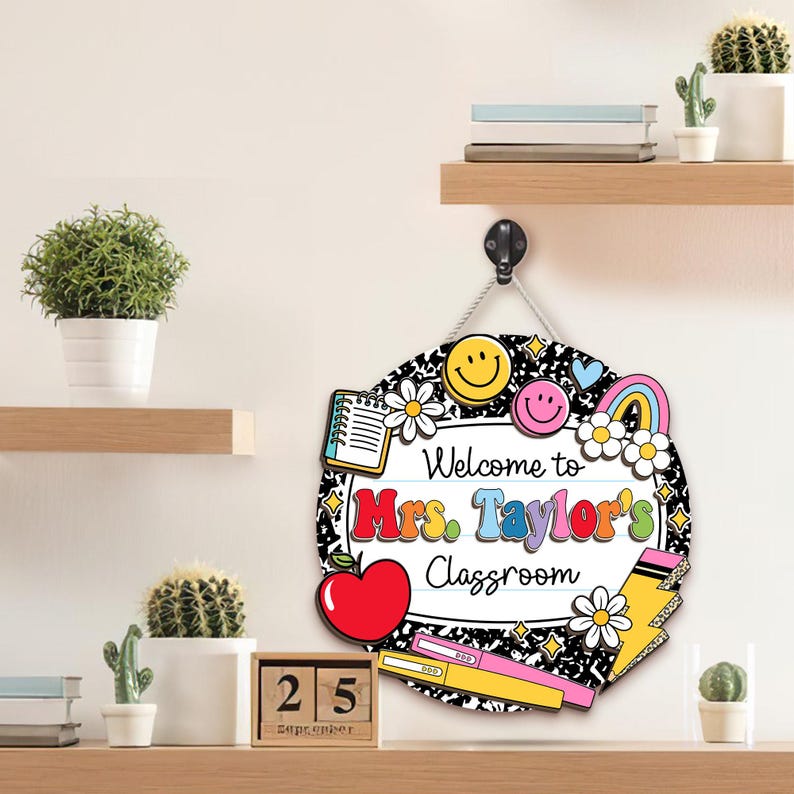Personalized 3D Teacher Door Sign, Teacher Gifts, Custom Teacher Door ...