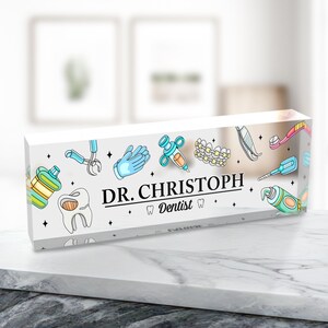 Dental Desk Name Plate, Custom Dentist Desk Sign,dentist Graduation ...