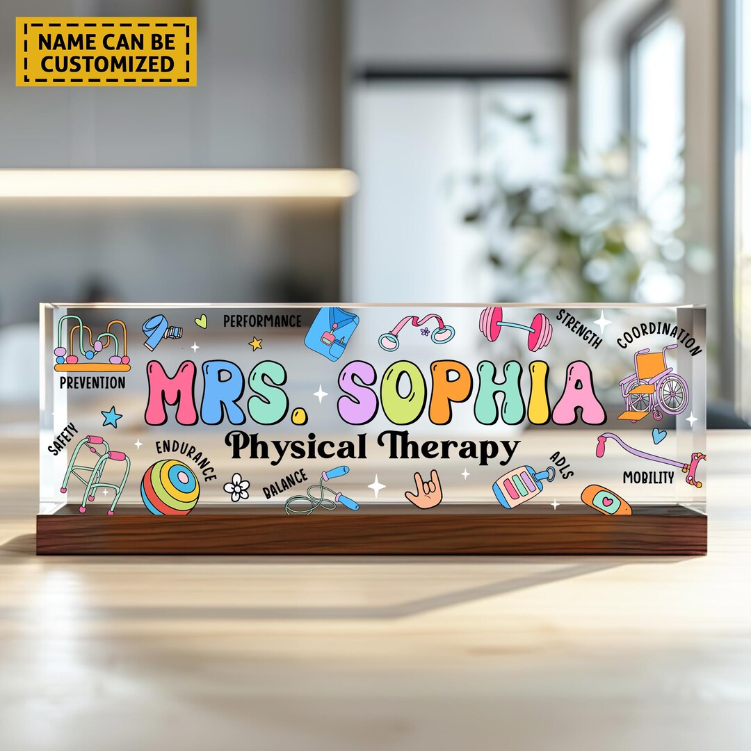 Physical Therapy Desk Name Plate, PT Name Plate, Physical Therapist ...