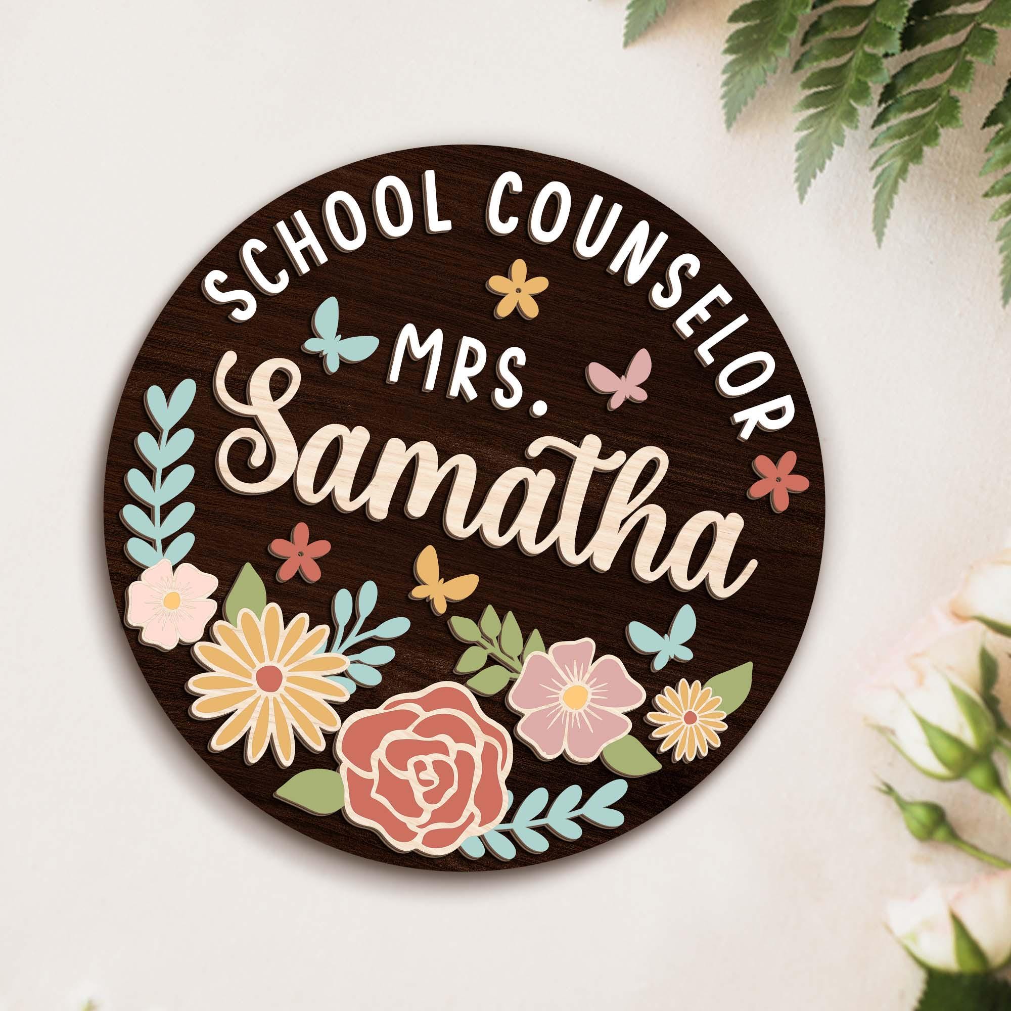 Guidance Counselor Personalized 3D Wooden Name Sign, School Counselor ...