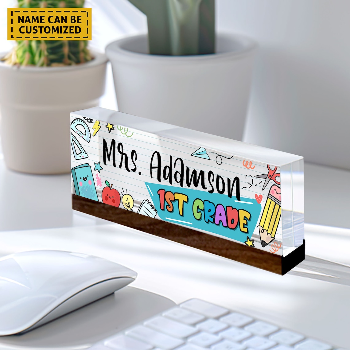 Personalized Teacher Desk Name Plate, Teacher Appreciation Gift ...