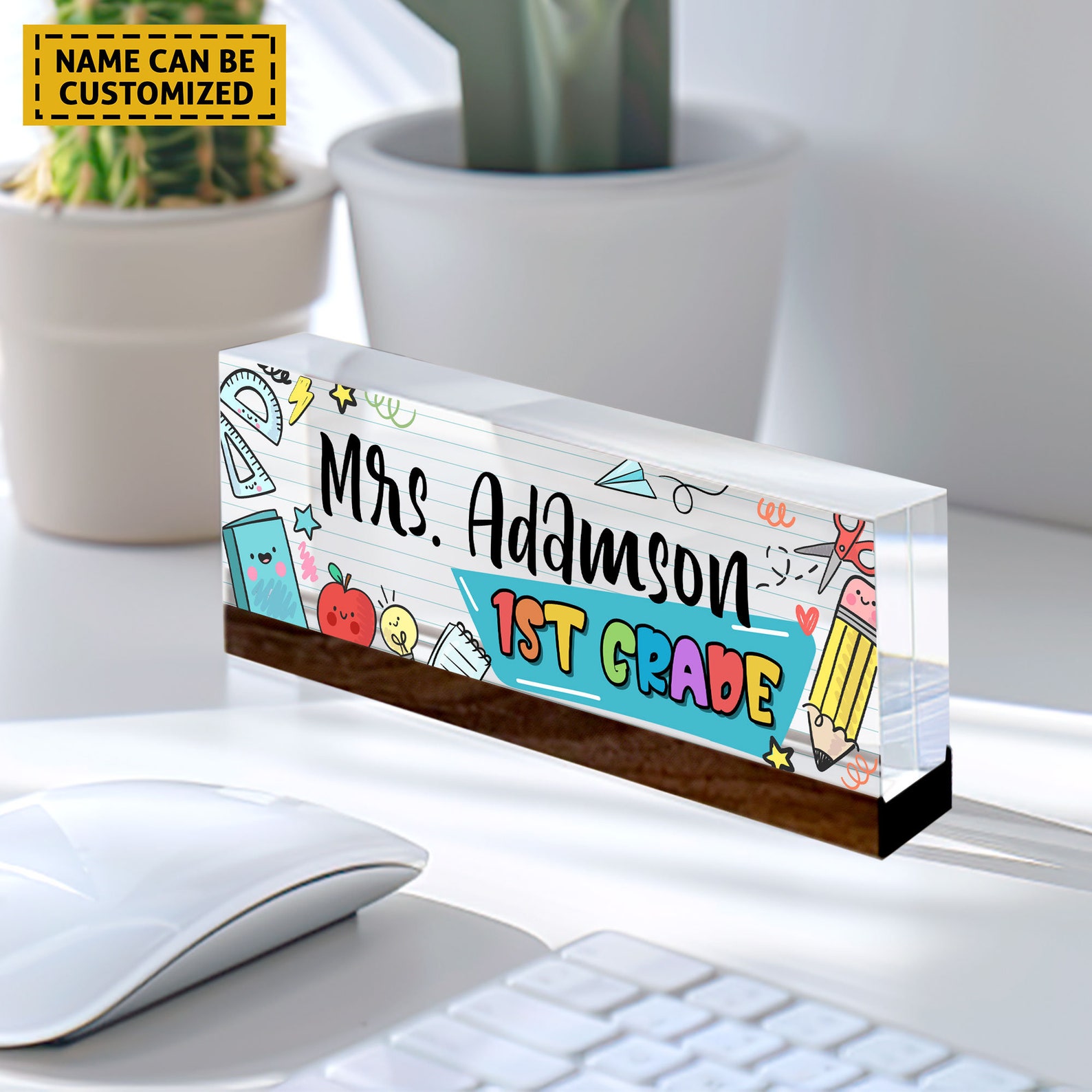 Personalized Teacher Desk Name Plate, Teacher Appreciation Gift ...