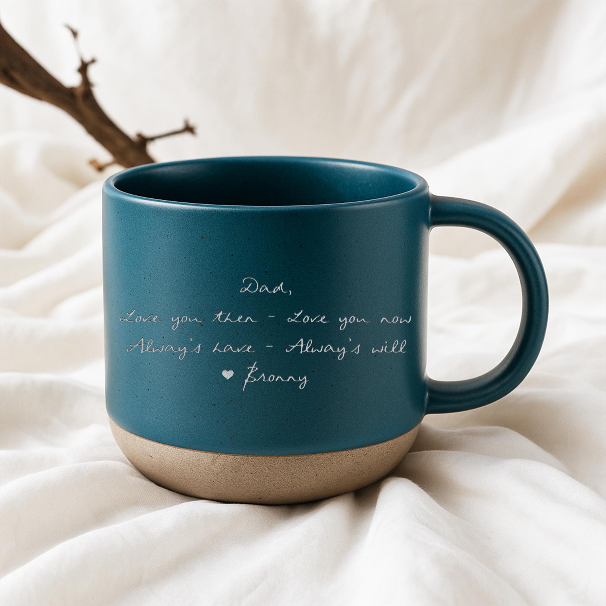 Custom Actual Handwriting Pottery Mug, Mother's Day Gift, Personalized ...