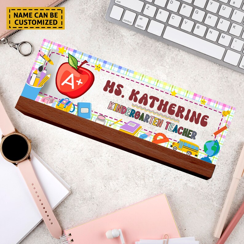 Teacher Appreciation Gift, Personalized Teacher Desk Name Plate ...