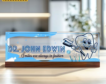 Personalized Dental Name Plate, Dentist Medical Physician Desk Name ...