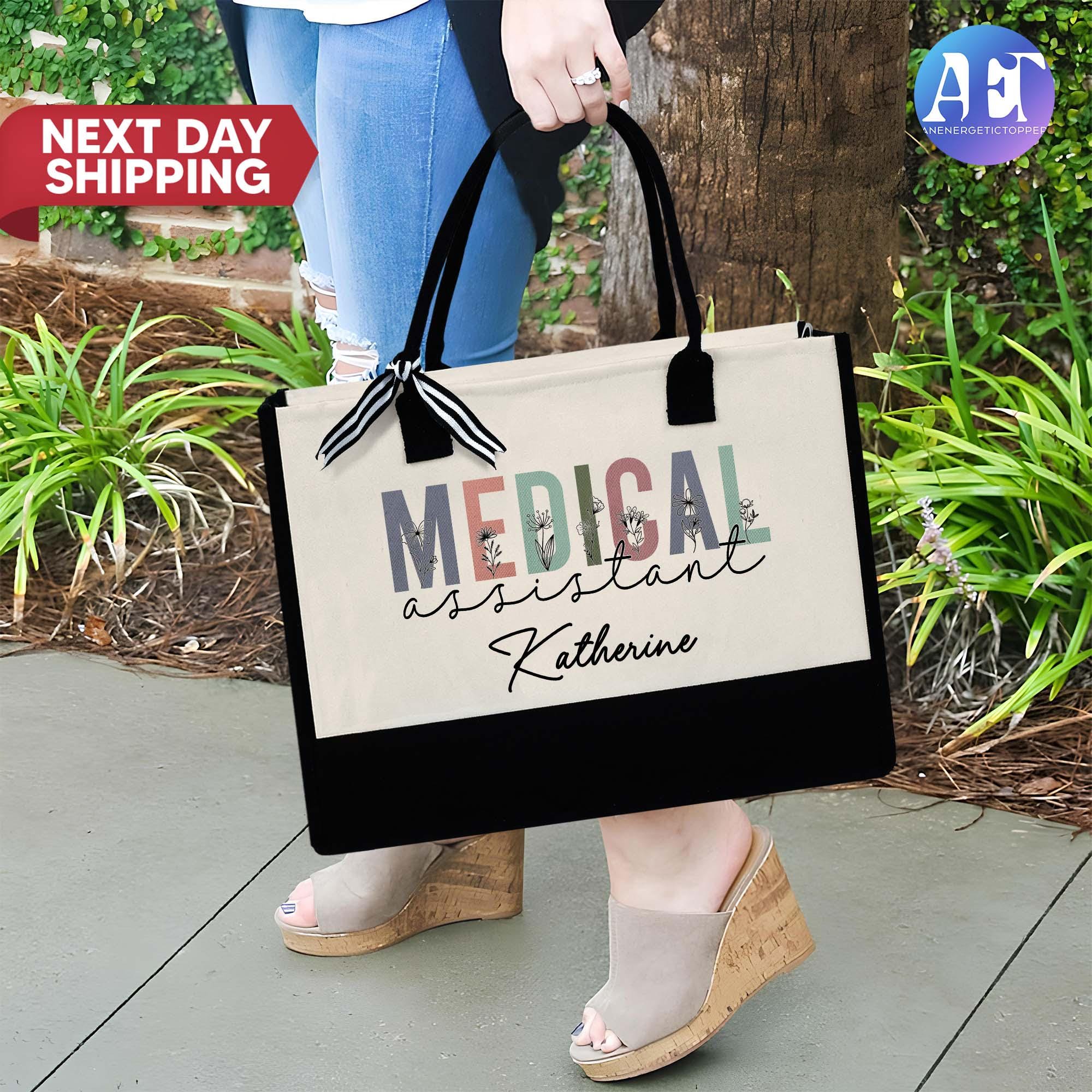 Custom Medical Assistant Tote Bag, Personalized MA Canvas Bag, Utility ...