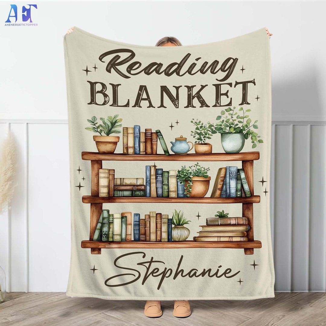 Personalized Reading Book Blanket, Book Blanket, Vintage Books Blanket ...