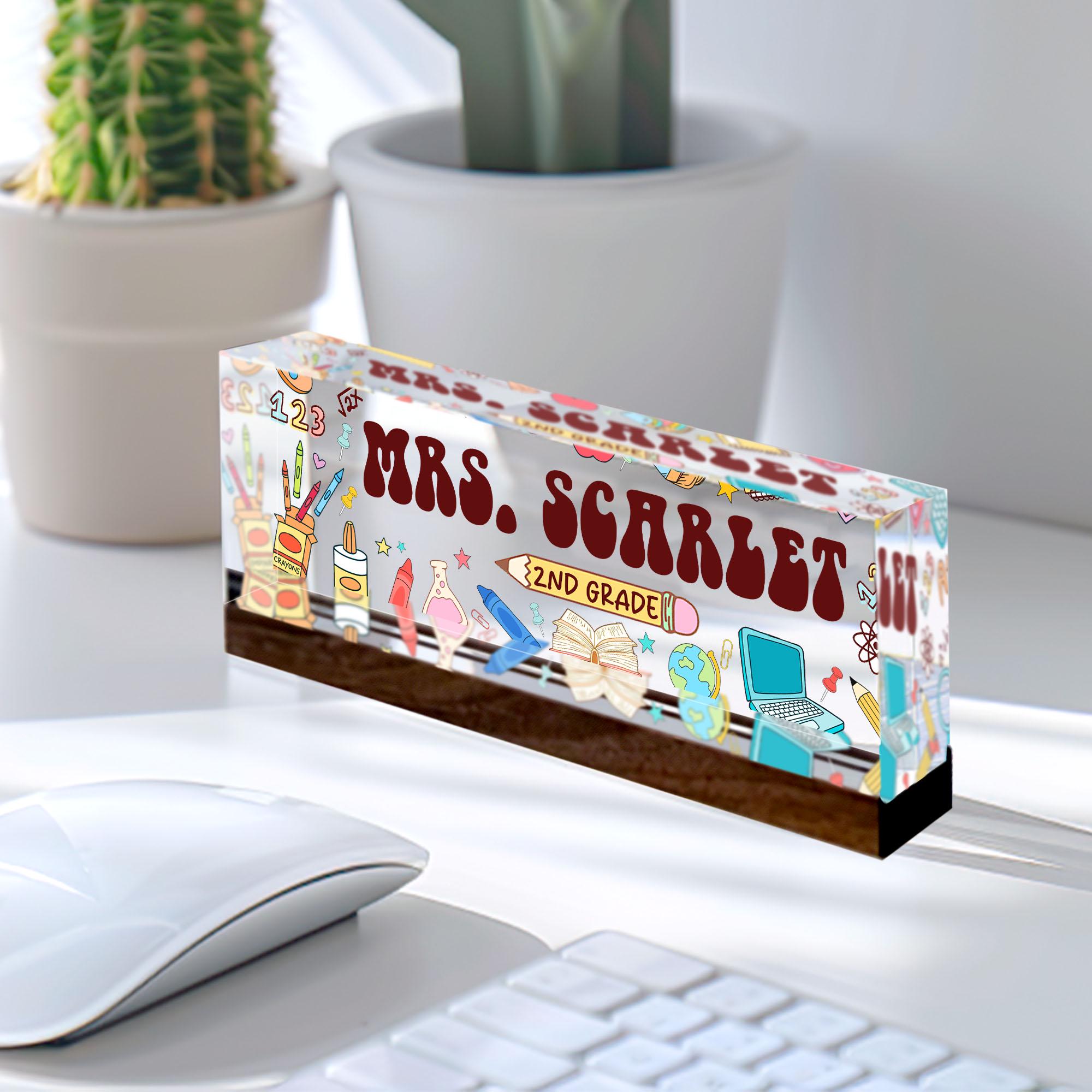 Personalized Teacher Desk Name Plate, Custom Teacher Desk Plaque ...