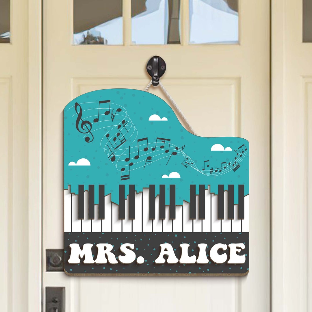 Music Teacher 3D Door Sign, Personalized Music Door Sign, Music ...
