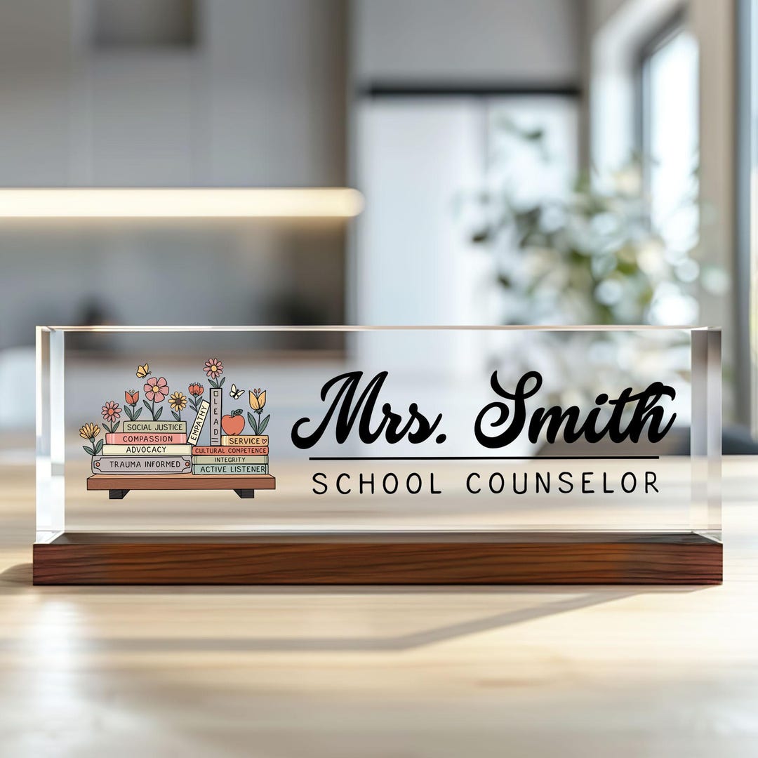 School Counselor Desk Name Plate School Counseling Gifts Mental Health ...