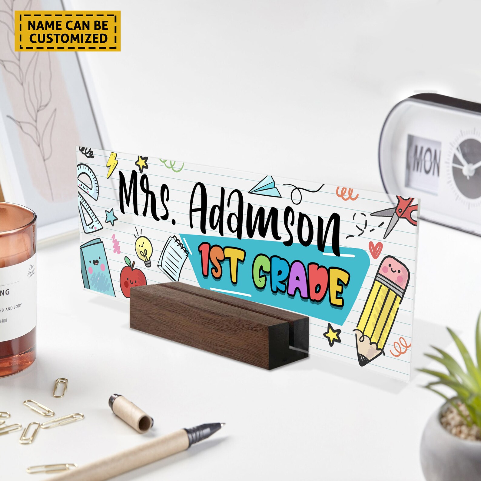 Personalized Teacher Desk Name Plate, Teacher Appreciation Gift ...
