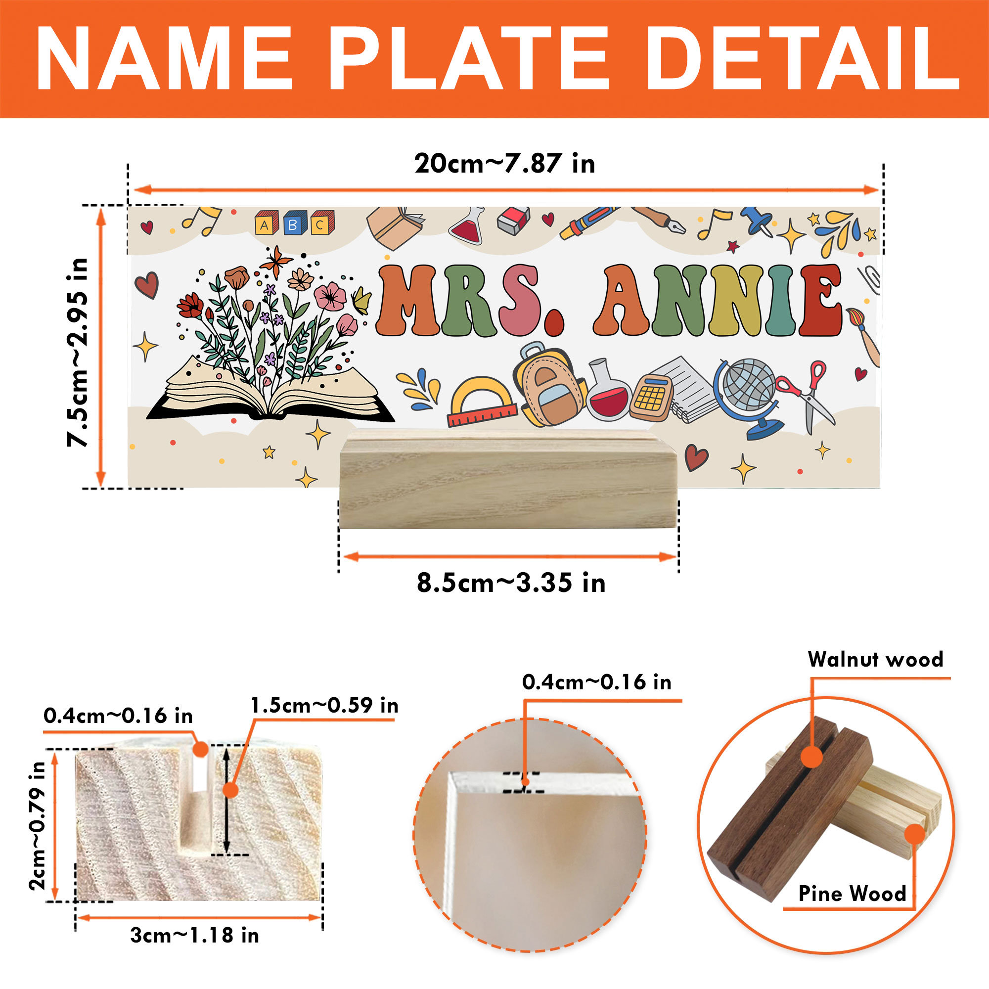 Personalized Teacher Desk Name Plate, Teacher Name Plate, Personalized ...