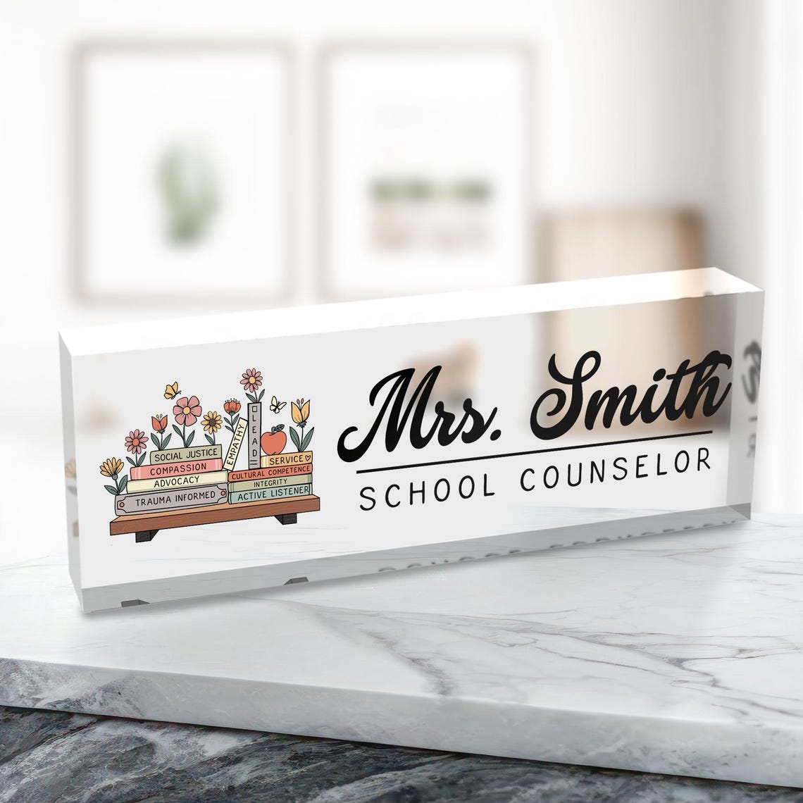 School Counselor Desk Name Plate School Counseling Gifts Mental Health ...