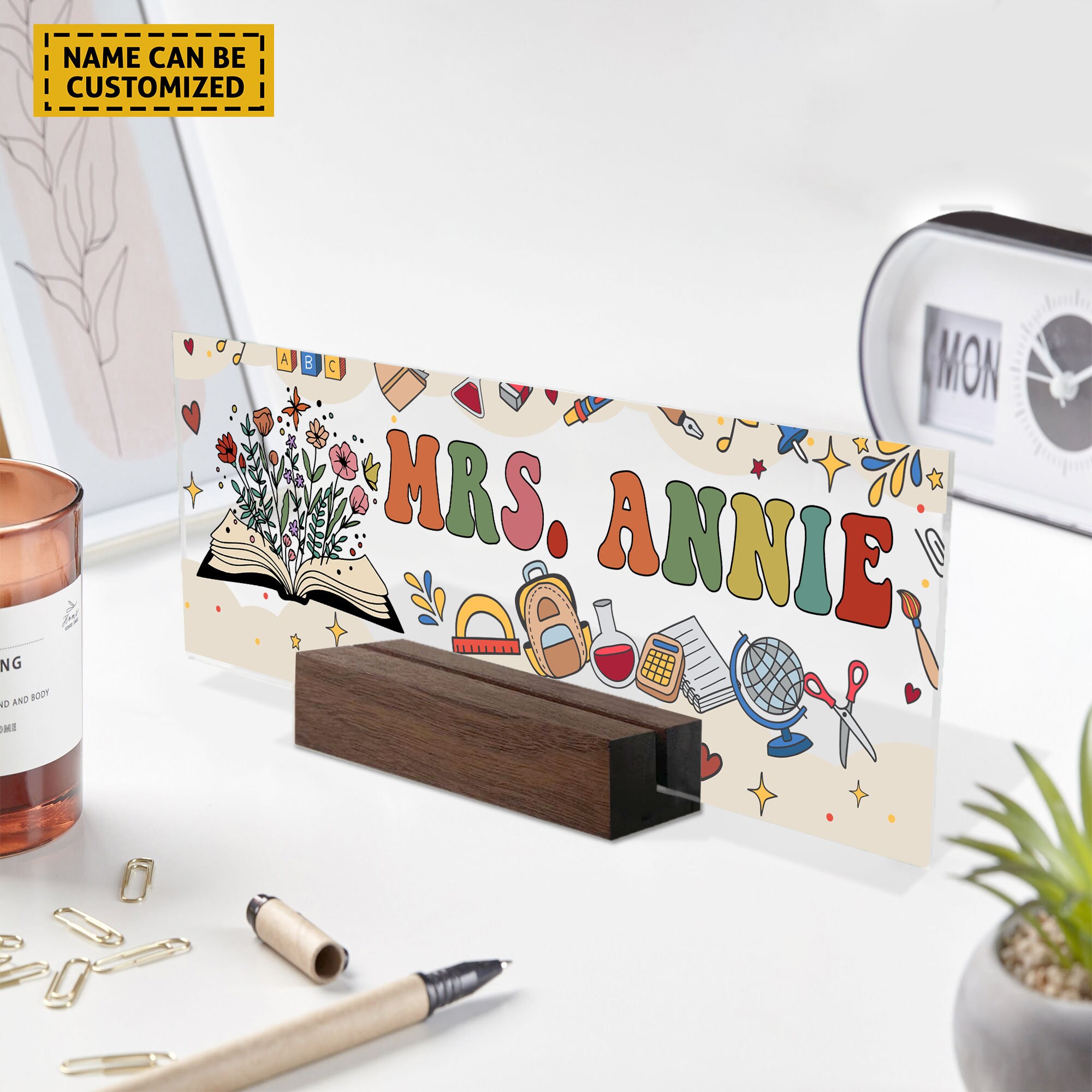 Personalized Teacher Desk Name Plate, Teacher Name Plate, Personalized ...