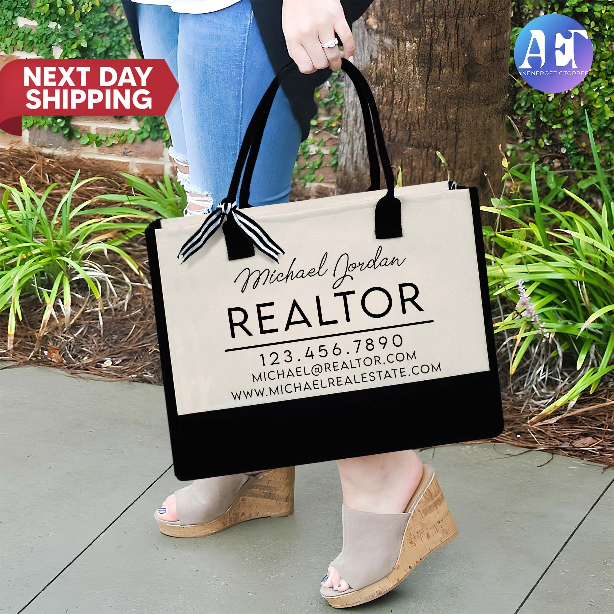 Personalized Business Tote Bag, Realtor Tote Bag, Custom Real Estate ...