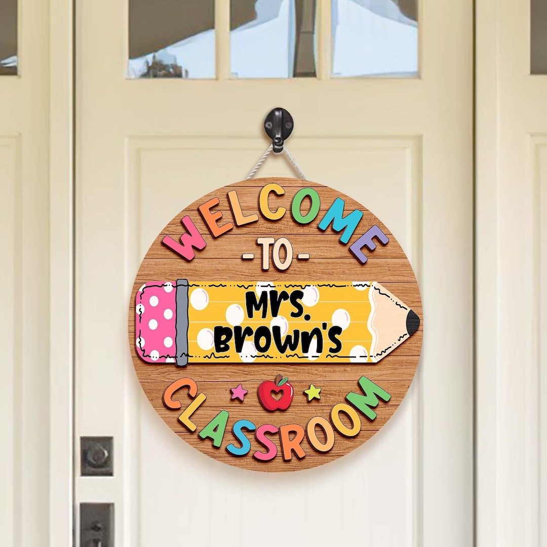 Custom Teacher 3D Door Hanger, Custom Classroom Sign, Personalized ...