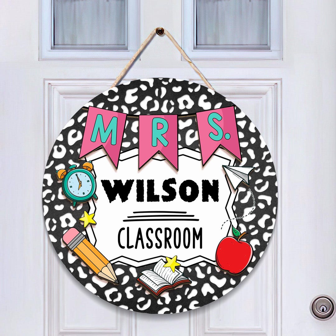 Teacher Door Sign, Back to School Gift, Teacher Custom Name Sign ...