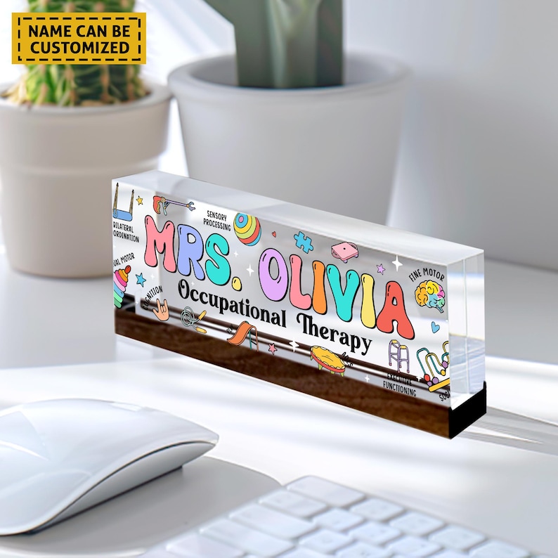 Occupational Therapy Desk Name Plate, OT Name Plate, Occupational ...